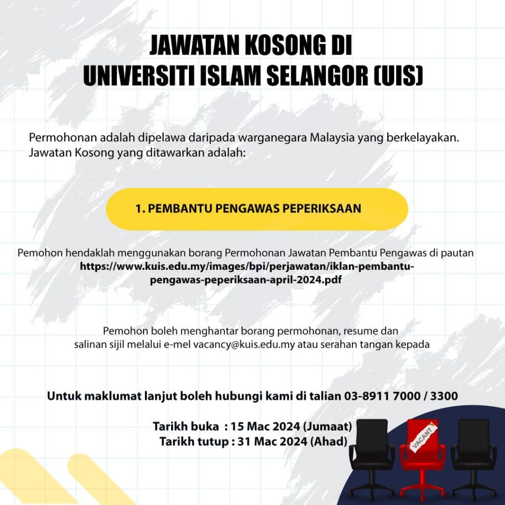 Terkini Jawatan Kosong Universiti Islam Selangor (UIS) • Jawatan Kosong ...