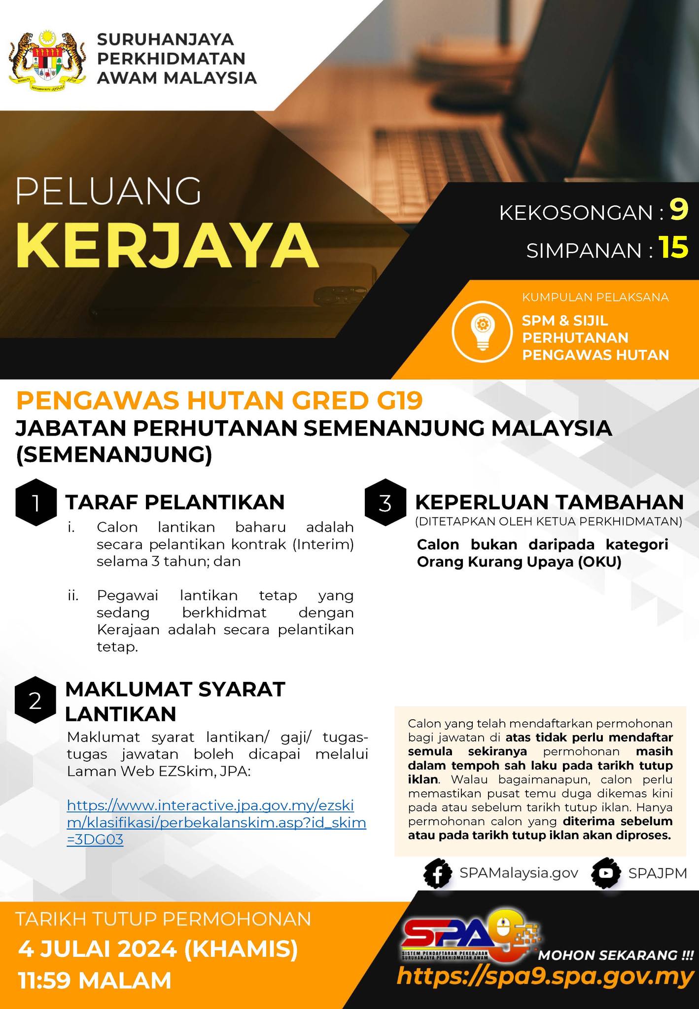 Iklan Kini Jawatan Kosong Jabatan Perhutanan Semenanjung Malaysia • Jawatan Kosong Terkini