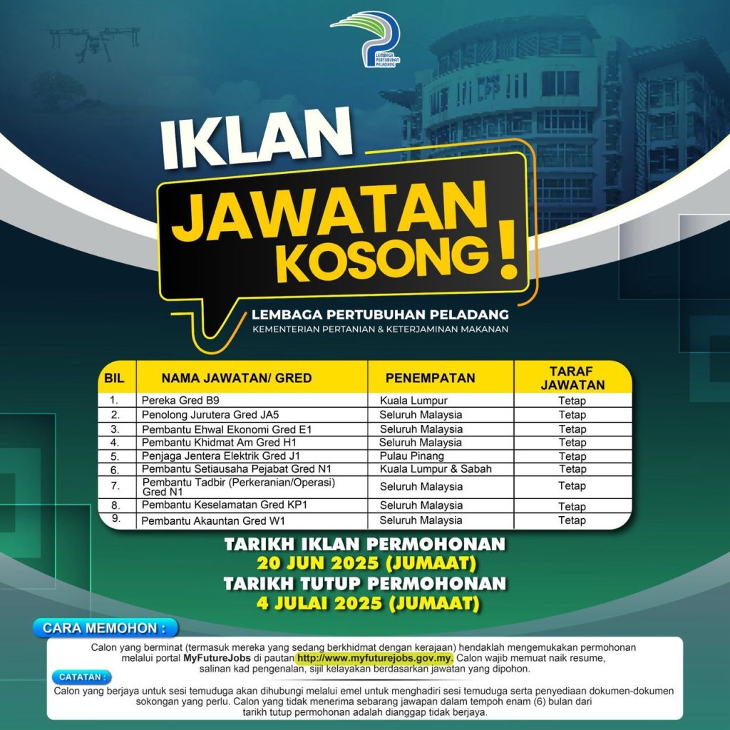 Iklan Kini Jawatan Kosong Lembaga Pertubuhan Peladang (LPP) • Jawatan Kosong Terkini